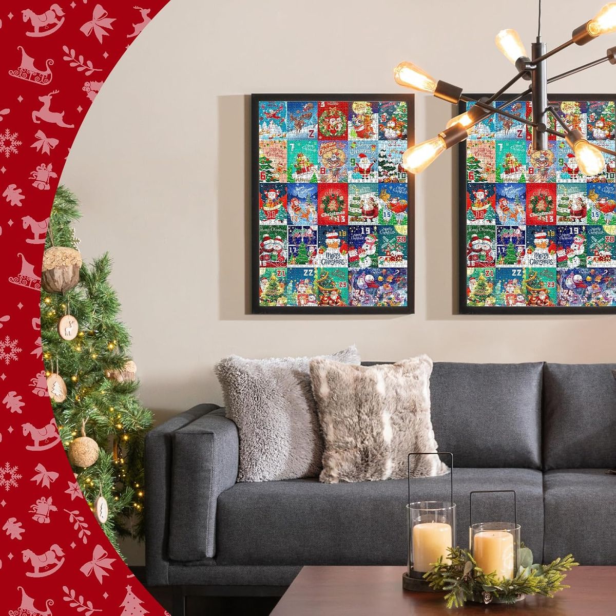 Julekalender Nostalgi med 24 jule puslespill - 1008 biter - 123friluft